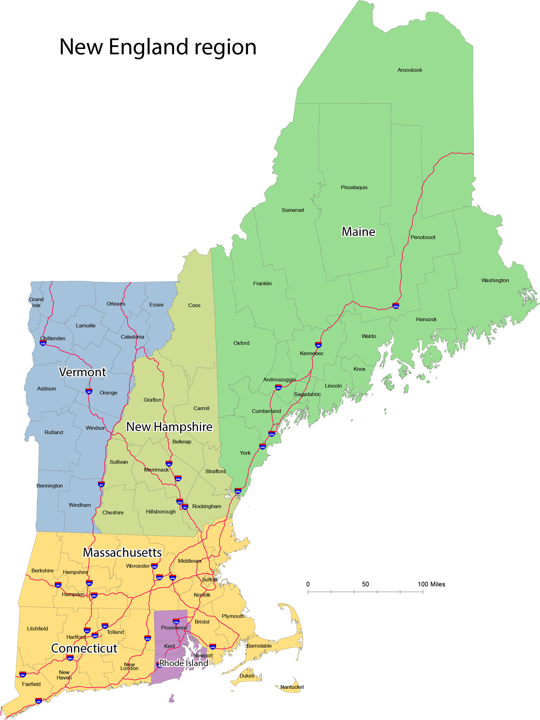 CartoCraft New England County Map - your-vector-maps.com