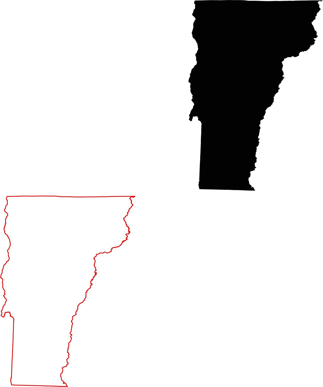 Vermont Free Outline Map - your-vector-maps.com
