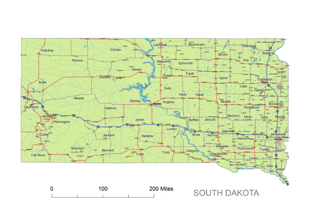 South Dakota State vector road map. | Your-Vector-Maps.com South Dakota State vector road map. | Your-Vector-Maps.com